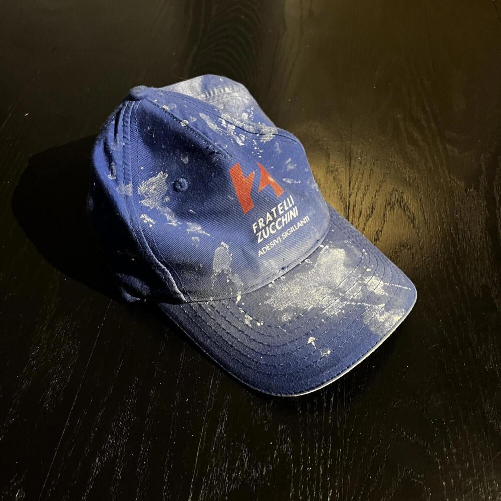 Rare Ant Blue White Paint Splatter Work Hat - Gem